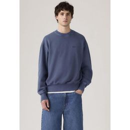 Levi's Sweatshirt LEVI'S "AUTHENTIC CREW", Herren, Gr. L, blau (sargsea), Sweatware, Obermaterial: 88% Baumwolle, 12% Polyester, unifarben, regular fit taillenlang, Rundhals, Sweatshirts Sweatshirt, mit Logostickerei