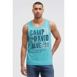 Tanktop CAMP DAVID, Herren, Gr. 4XL, aqua, Material: 100% Baumwolle, bedruckt, regular fit normal, Rundhals, Tops Tanktop, aus Baumwolle