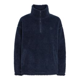 Strickfleece-Pullover oxmo "Fleecejacke OXTolirone", Damen, Gr. L, blau (total eclipse), Obermaterial: 100% Polyester PES., Jacken