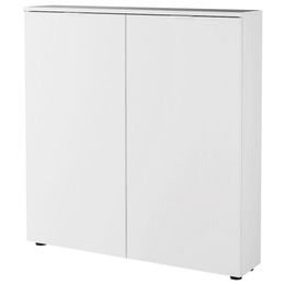 Livetastic Schuhschrank, Wei&szlig;, Holzwerkstoff, 4 F&auml;cher, 100x103x22 cm, stehend, Garderobe, Schuhaufbewahrung, Schuhschr&auml;nke