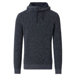 Strickpullover Casamoda "Casamoda Pullover uni", Herren, Gr. L, blau (dunkelblau), 97% Baumwolle, 3% Polyamid, Pullover Strickpullover