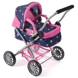 Bayer Chic 2000 Puppenwagen CHIC2000 "Smarty, Mini-Kuschelwagen", bunt (butterfly rosa), Puppenwagen, KinderB:56cm H:56cm T:56cm, Kunststoff, Metall, Stoff, mit herausnehmbarer Tragetasche, B:56cm H:56cm T:56cm
