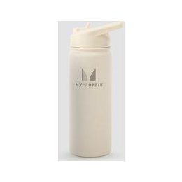 Myprotein Flip-Trinkhalm-Flasche aus recyceltem Metall, 500 ml &ndash; Naturcreme