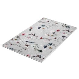 Kleine Wolke Badteppich Flores, Mehrfarbig, Textil, Blume, rechteckig, 90x60 cm, Textiles Vertrauen - Oeko-Tex&reg;, f&uuml;r Fu&szlig;bodenheizung geeignet, rutschhemmend, Badtextilien, Badematten