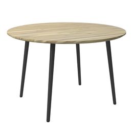 Mid.you Esstisch, Akazie, Holz, Metall, Akazie, massiv, vollmassiv, rund, Flachrohr, 130x76x130 cm, FSC 100%, Esszimmer, Tische, Esstische, Esstische rund