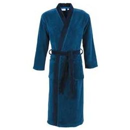 Herrenbademantel Comtessa "velours" Gr. 60, night blau, sapphire, L:130cm, Velours, Hausm&auml;ntel, Kimono