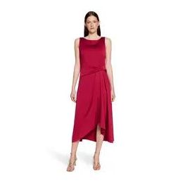 Cocktailkleid Vera Mont "Damen mit Raffung", Damen, Gr. 44, Normalgr&ouml;&szlig;en, schwarz raspberry, Satin, Obermaterial: 100% Polyester. Futter: 100% Polyester, ausgestellt lang, U-Boot-Ausschnitt, Kleider