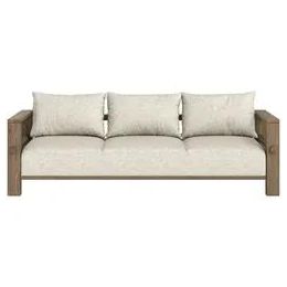 Sofa KARUP DESIGN "Bare Sofa, Schlafsofa mit Boxspring, 3-Sitzer, Couch, Bettfunktion", carob braun, soft chalk, B:225cm H:82cm T:94cm, Bezug: 100% Polyester. Kissenf&uuml;lling: Schaumstoffgranulat, Sofas, Boxspring-Matratze mit Sprungfedern, 3 R&uuml;ckenkissen, Made in Europe
