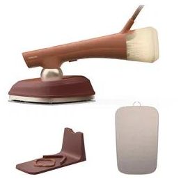 Philips Dampfb&uuml;geleisen "GC213/50 OneTurn 2-in-1 B&uuml;geleisen & Steamer, StyleMat & Dock inkl.", terracotta, gold, B:12cm H:17cm T:34cm, B&uuml;geleisen, 1800 W, SteamGlide Plus, 200ml Wasserbeh&auml;lter und 90 g Dampfsto&szlig;, Dampfb&uuml;geleisen