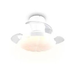 Trio REALITY LEUCHTEN LED Deckenleuchte "BORAS mit Ventilator, Deckenventilator mit ausklappbaren Fl&uuml;geln 30W", wei&szlig; matt, 1, &Oslash; 60cm H: 29cm, 1 Stk., Leuchten, &Oslash; 34 - 60 cm (aufgeklappt), 6 Stufen, LED 24W CCT dimmbar Timer Fernb., LED Deckenleuchte
