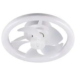 Trio REALITY LEUCHTEN LED Deckenleuchte "PAJALA mit Ventilator, Deckenventilator mit Licht, 22W LED CCT &Oslash; 40cm", wei&szlig; matt, 1, &Oslash; 40cm H: 13,5cm, 1 Stk., Leuchten, Fernbedienung 3 Geschwindigkeiten Timer Vor- & R&uuml;cklauf dimmbar, LED Deckenleuchte