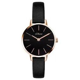 Quarzuhr s.Oliver "Petite Time", schwarz, Armbanduhren, Damen, Quarzuhr, Armbanduhr, Damenuhr, analog