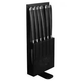 Pinti Inox Steakmesser PINTINOX "AUDREY ohne S&auml;geschliff, im 6er Klarsichtkarton", schwarz, B:18mm, Edelstahl, Kunststoff, Essmesser, designt von dem K&uuml;nstler Marcell Ziliani