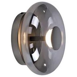 Sch&ouml;ner Wohnen LED Deckenleuchte "POSH", grau, 1, &Oslash; 22cm H: 11cm, 1 Stk., SCH&Ouml;NER WOHNEN-KOLLEKTION, Leuchten, SCH&Ouml;NER WOHNEN Kollektion, SimplyDim, Memoryfunktion, LED Deckenleuchte