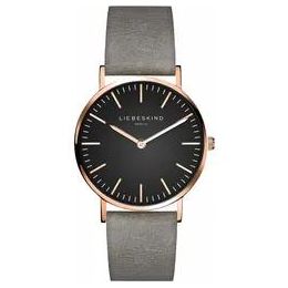 Quarzuhr Liebeskind Berlin "New Case", grau, Armbanduhren, Damen, Quarzuhr, Armbanduhr, Damenuhr, analog, Lederband