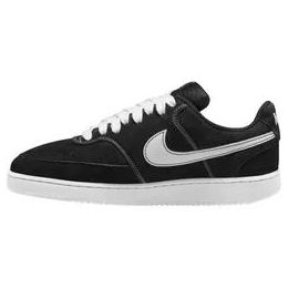 Sneaker Nike SPORTSWEAR "COURT VISION LO FL", Herren, Gr. 40, schwarz, wei&szlig;, Leder, Schuhe Sneaker, inspiriert vom Design des Nike Air Force