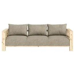 Sofa KARUP DESIGN "Bare Sofa, Schlafsofa mit Boxspring, 3-Sitzer, Couch, Bettfunktion", raw, warm sand, B:225cm H:82cm T:94cm, Bezug: 100% Polyester. Kissenf&uuml;lling: Schaumstoffgranulat, Sofas, Boxspring-Matratze mit Sprungfedern, 3 R&uuml;ckenkissen, Made in Europe