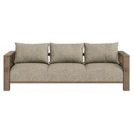 Sofa KARUP DESIGN "Bare Sofa, Schlafsofa mit Boxspring, 3-Sitzer, Couch, Bettfunktion", carob braun, warm sand, B:225cm H:82cm T:94cm, Bezug: 100% Polyester. Kissenf&uuml;lling: Schaumstoffgranulat, Sofas, Boxspring-Matratze mit Sprungfedern, 3 R&uuml;ckenkissen, Made in Europe