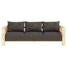 Sofa KARUP DESIGN "Bare Sofa, Schlafsofa mit Boxspring, 3-Sitzer, Couch, Bettfunktion", raw, mellow braun, B:225cm H:82cm T:94cm, Bezug: 100% Polyester. Kissenf&uuml;lling: Schaumstoffgranulat, Sofas, Boxspring-Matratze mit Sprungfedern, 3 R&uuml;ckenkissen, Made in Europe