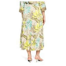 Maxirock Betty Barclay "Damen mit Muster", Damen, Gr. 44, beige, gelb, Obermaterial: 100% Viskose, figurumspielend lang, R&ouml;cke Maxirock