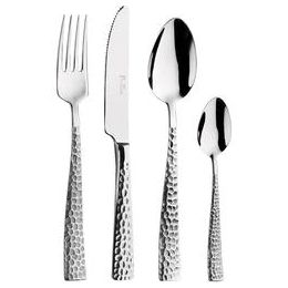 Pinti Inox Besteck-Set PINTINOX "Palace Martellato", silberfarben, 30, Chromnickelstahl 18/10, Essbesteck-Sets