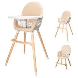 Hochstuhl BABYGO "Scandi - wood", Baby, Gr. B/H/T: 59cm x 102cm x 59cm, beige, St&uuml;hle Hochstuhl