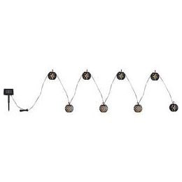 LED Solarleuchte Globo LIGHTING "SOLAR-LICHTERKETTE KUNSTSTOFF SCHWARZ, 98XLED", schwarz, B:7cm H:7cm, Leuchten, Flammenoptik f&uuml;r besonders stimmungsvolles Licht