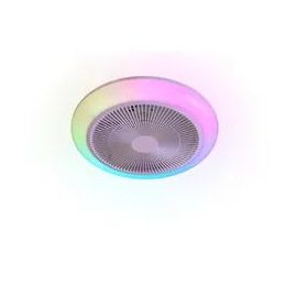 Trio REALITY LEUCHTEN LED Deckenleuchte "HOLMSUND mit Ventilator, Deckenventilator mit RGB Licht Farbwechsel", wei&szlig;, 1, &Oslash; 46cm H: 14cm, 1 Stk., Leuchten, 3-Stufen Ventilator Kinderzimmer Fernbedienung dimmen + buntes Licht, LED Deckenleuchte
