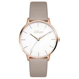 Quarzuhr s.Oliver "Modern Basics", braun, Armbanduhren, Damen, Quarzuhr, Armbanduhr, Damenuhr, analog