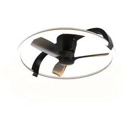 Trio REALITY LEUCHTEN LED Deckenleuchte "STOCKHOLM mit Ventilator, Smart Home tuya Deckenventilator mit Licht", schwarz matt, 1, &Oslash; 73,5cm H: 23cm, 1 Stk., Leuchten, Steuerung per tuya App oder Fernbedienung, Dynamic Light RGB Licht, LED Deckenleuchte