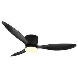 Globo LIGHTING Deckenleuchte "ARMANDO", schwarz matt, 1, &Oslash; 131,5cm H: 22,6cm, 1 Stk., Leuchten, Deckenventilator mit LED und Fernbedienung, Memoryfunktion, Deckenleuchte