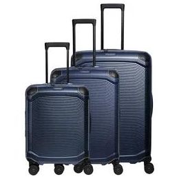 Trolleyset Travelite "MILLENNIUM 3-teilig Reisekoffer Hartschale", navy, Polycarbonat, Koffer-Sets, aus leichtem Polycarbonat mit stabiler Bauweise und Innenaufteilung