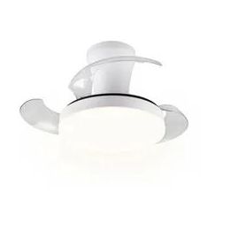 Trio REALITY LEUCHTEN LED Deckenleuchte "TAMPERE mit Ventilator, Deckenventilator mit ausklappbaren Fl&uuml;geln 30W", wei&szlig;, 1, &Oslash; 71cm H: 24cm, 1 Stk., Leuchten, &Oslash; 30 - 71 cm (aufgeklappt), 6 Stufen, LED 24W CCT dimmbar Timer Fernb., LED Deckenleuchte