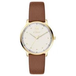 Quarzuhr s.Oliver "Soft Elegance", beige, Armbanduhren, Damen, Quarzuhr, Armbanduhr, Damenuhr, analog
