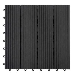 Floordirekt Terrassenfliese WPC Royal, Anthrazit, Holzwerkstoff, 30x30 cm, rutschfest, formstabil, UV-best&auml;ndig, Gartenzubeh&ouml;r, Terrassen- & Balkonb&ouml;den, Terrassenfliesen