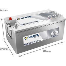 Varta Starterbatterie 740500120k182 12V 68Ah 1200A f&uuml;r DAF Volvo Mercedes RENAULT TRUCKS MAN