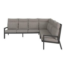 Amatio Loungegarnitur Luzern, Anthrazit, Grau, Metall, Textil, 3-teilig, F&uuml;llung: Schaumstoff,Polyester, 267x207 cm, Loungem&ouml;bel, Gartenlounge-Sets