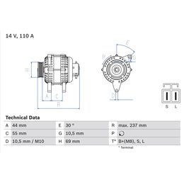 Bosch Generator 0986080640 f&uuml;r HYUNDAI KIA