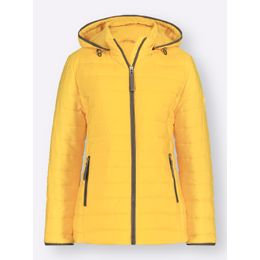 WITT Damen Steppjacke mit kontrastfarbenen Akzenten, gelb, Gr&ouml;&szlig;e 36