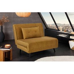 Riess Ambiente Schlafsessel SMART MULTIFUNCTION 100cm senfgelb Vogue Seiden Samtstoff Riess-Ambiente Modern Retro