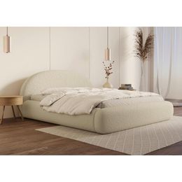 Chameo Polsterbett, Beige, Textil, Birke, Schichtholz, 140x200 cm, Bettkasten, gepolstertes Kopfteil, Stoffauswahl, in verschiedenen Gr&ouml;&szlig;en erh&auml;ltlich, Schlafzimmer, Betten, Polsterbetten