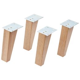 Mid.you Fussset, Eiche, Holz, 4-teilig, Eiche, massiv, Schlafzimmer, Kleiderschr&auml;nke, Schrankzubeh&ouml;r, sonstiges Schrankzubeh&ouml;r