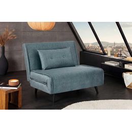 Riess Ambiente Retro Schlafsessel SMART MULTIFUNCTION 100cm petrol Vogue Velours Samt Bettfunktion Riess-Ambiente