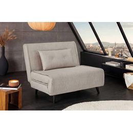 Riess Ambiente Schlafsessel SMART MULTIFUNCTION 100cm champagner Vogue Velours Samt Bettfunktion Riess-Ambiente Modern Retro