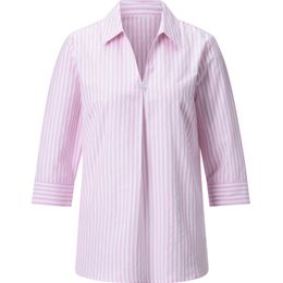 CR&Eacute;ATION L Damen Gestreifte Bluse mit V-Ausschnitt ros&eacute;-wei&szlig;-gestreift Gr&ouml;&szlig;e 40