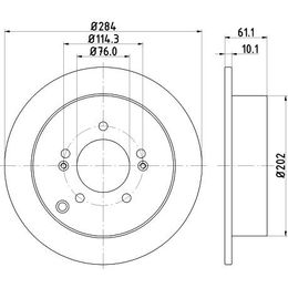 Hella Bremsscheibe 8dd355111421 284mm 10,1mm f&uuml;r HYUNDAI (BEIJING) KIA (DYK)