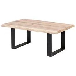 Couchtisch Home Affaire "Tristan", wei&szlig; (wei&szlig; wash, schwarz, wei&szlig; wash), B:115cm H:45cm T:70cm, Tische, Couchtisch, aus Massivholz Eiche mit Baumkante