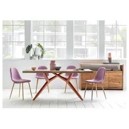 SIT-M&Ouml;BEL Esstisch SIT "Tables", gelb (mango), B:200cm, Tische, Rechteckiger Esstisch Holz-Esstische, mit elegantem Metallgestell, Shabby Chic, Vintage