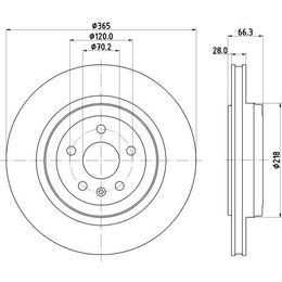 Hella Bremsscheibe 8dd355132901 365mm 28mm f&uuml;r Tesla
