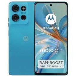 Motorola Smartphone "moto g75 256GB", Energieeffizienz: B (A-G), blau (aqua blau), 256 GB, Mobiltelefone